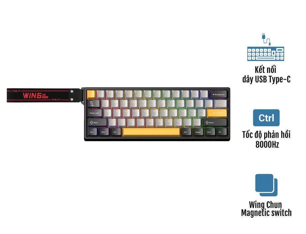 Bàn Phím Gaming AULA Win 60 HE MAX RGB | Rapid trigger, Chính hãng, Giá rẻ | Gearshop